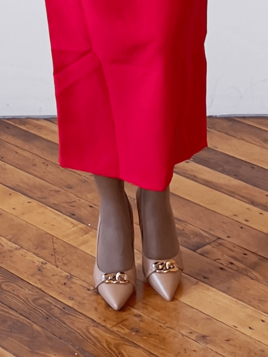Classy Nude Pointed Toe Heels with Chain Detail – Tiana Bay